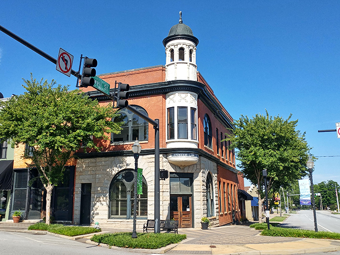 The iconic corner building in downtown Hartwell stands like a Victorian gentleman who's dressed up for Sunday dinner – stately, dignified, and impossible to ignore.
