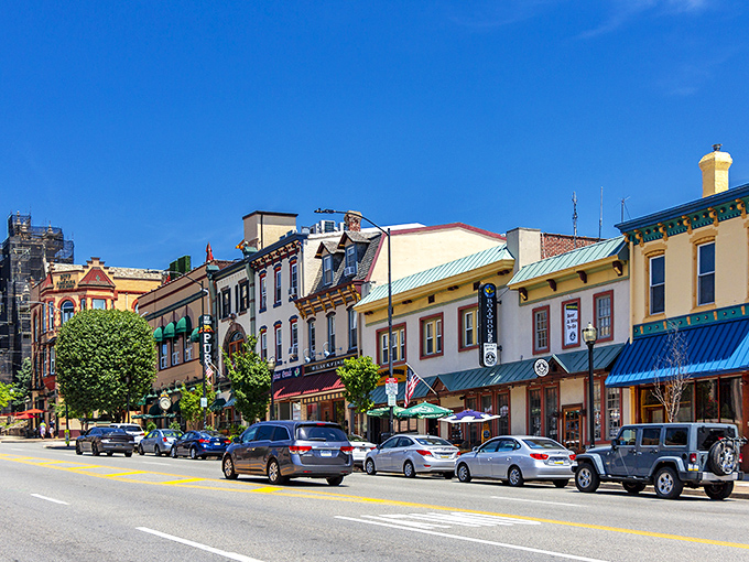 Fayette Street's colorful storefronts stand like a lineup of old friends, each with its own personality and story to tell.