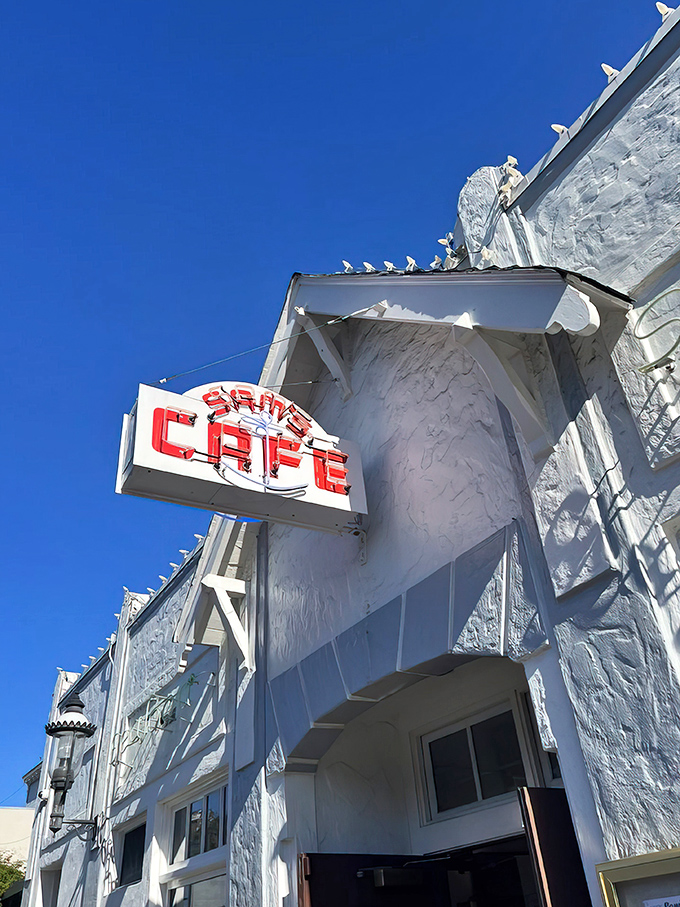 "To The Pier" isn't just a sign—it's an invitation to maritime bliss where seafood dreams come true.