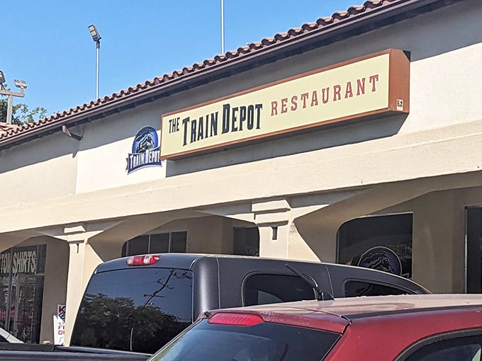 All aboard the breakfast express – this unassuming exterior hides Fresno's most legendary biscuits and gravy inside.
