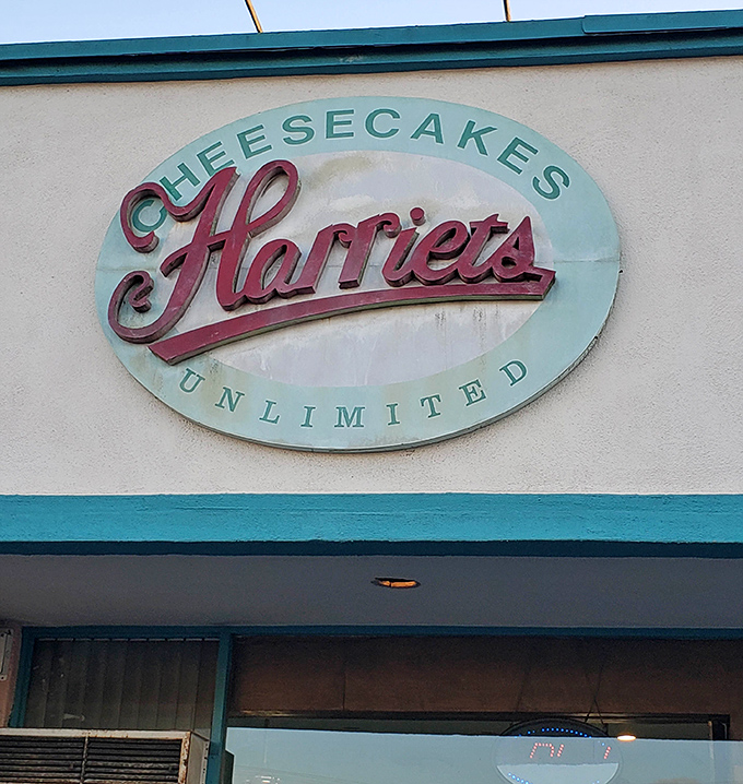 The vintage sign says it all – "Unlimited" isn't just branding, it's a promise of endless cheesecake possibilities waiting inside this Inglewood treasure.