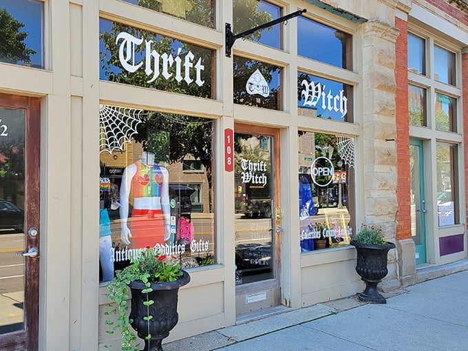 The gothic lettering and spiderweb-adorned windows of Thrift Witch aren't just Halloween decorations—they're a year-round promise of the wonderfully weird treasures waiting inside.