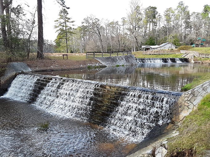 The cascading waterfall at Barnwell creates nature's own soundtrack—a gentle symphony that drowns out the noise of everyday life.