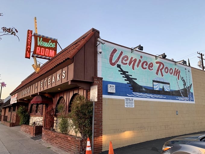 The neon sign beckons like a mid-century mirage on Garvey Avenue. This time-capsule steakhouse promises a Venetian fantasy in the heart of Monterey Park.
