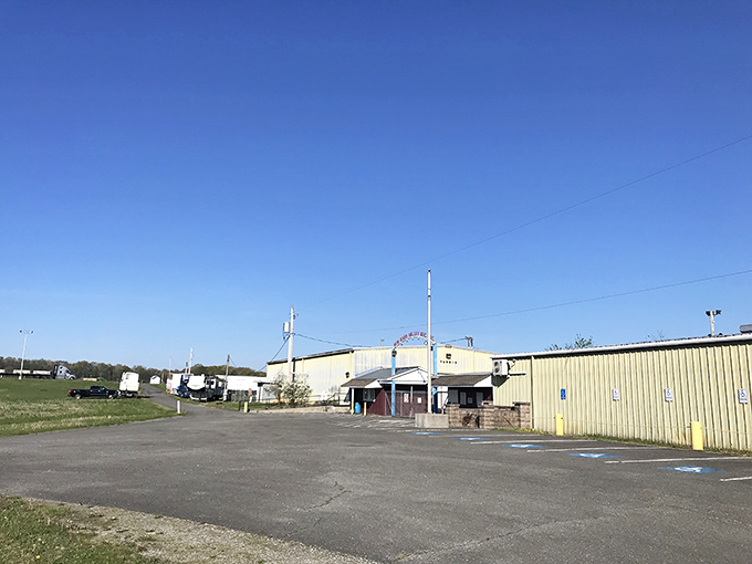 The unassuming exterior of Pulaski County Flea Market hides a treasure trove within, like a poker player with a royal flush maintaining perfect deadpan.