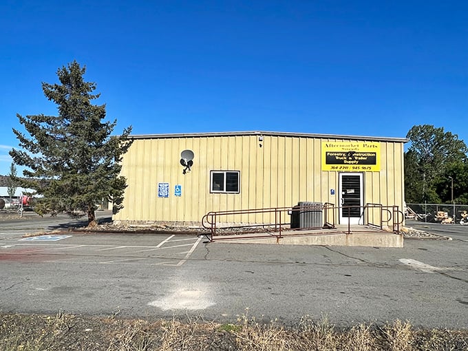 Even Aftermarket Parts Supply gets the full mountain backdrop treatment. In Yreka, even running errands comes with Instagram-worthy views.