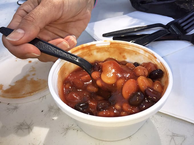 These aren't your cafeteria baked beans—they're a complex symphony of sweet, savory, and smoky notes with multiple bean varieties playing supporting roles.