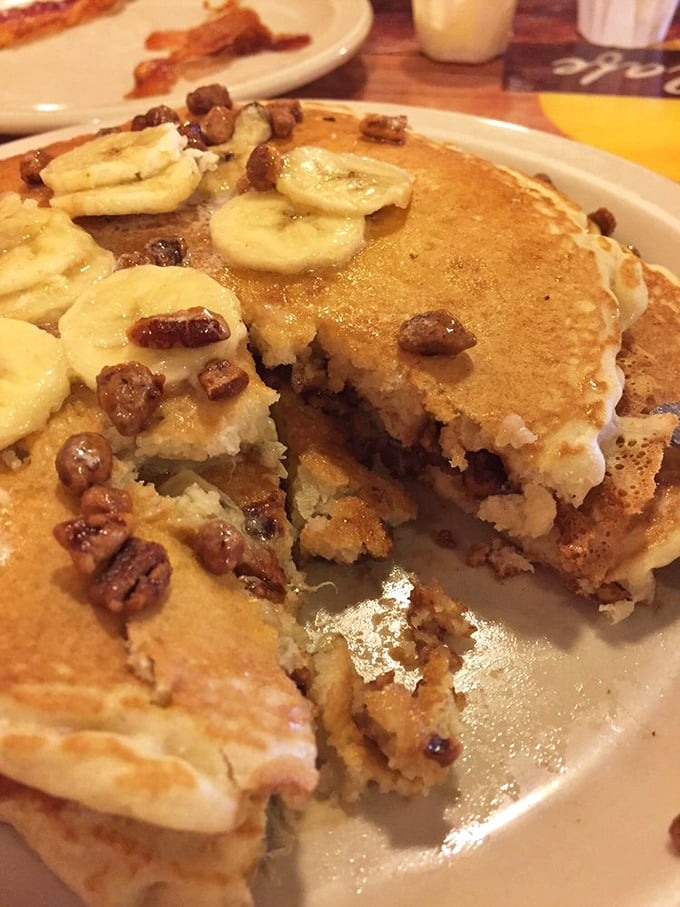 These banana nut pancakes aren't just breakfast—they're an edible hug that says "today's gonna be alright" with every syrupy bite.