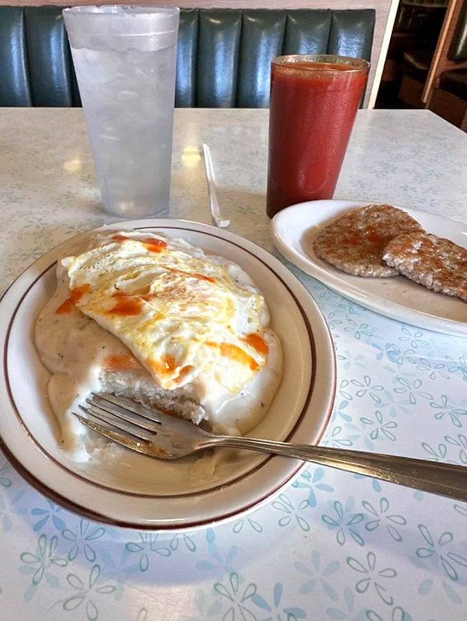Biscuits and gravy with eggs—the breakfast that says, "Your day might be complicated, but your morning doesn't have to be."