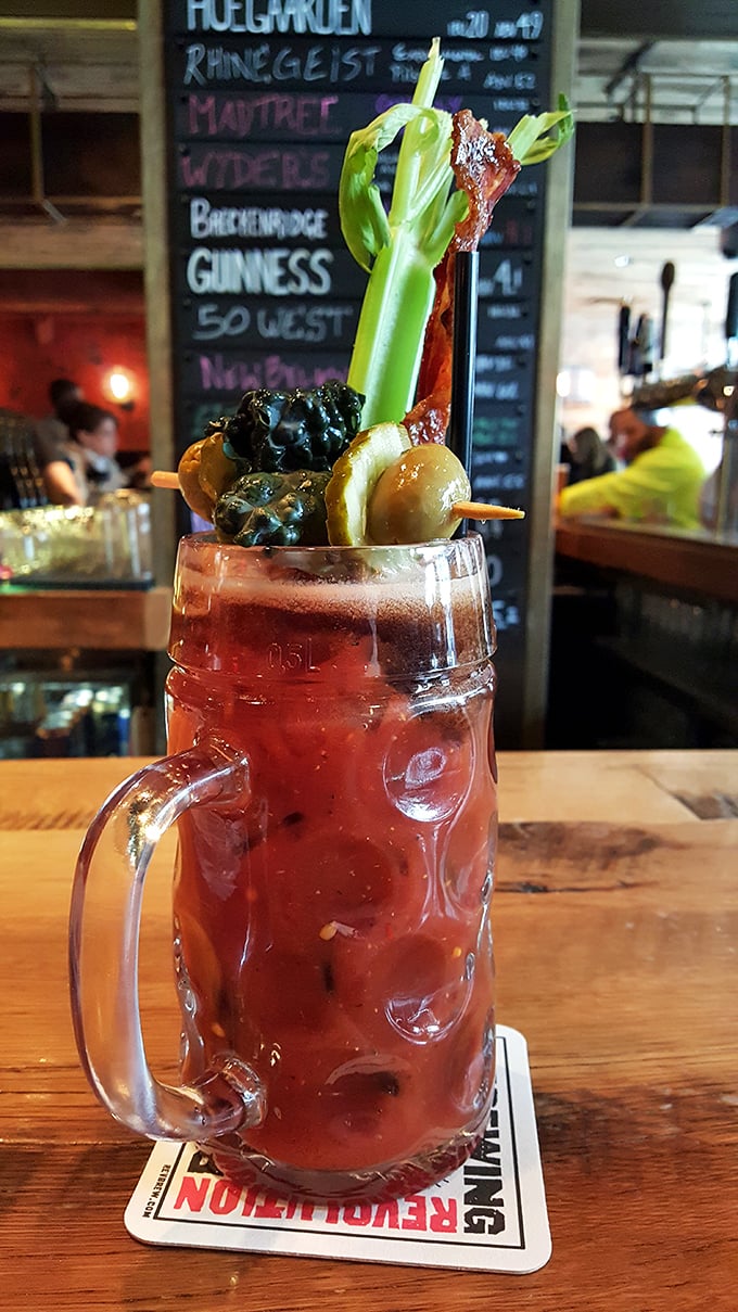 This isn't just a Bloody Mary—it's a liquid brunch accessory, garnished with enough vegetables to count as your daily serving.
