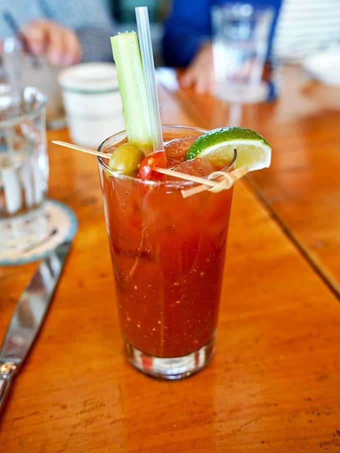 Their Bloody Mary comes fully loaded with garnishes and attitude—the perfect brunch companion or hangover cure after a night in WeHo.