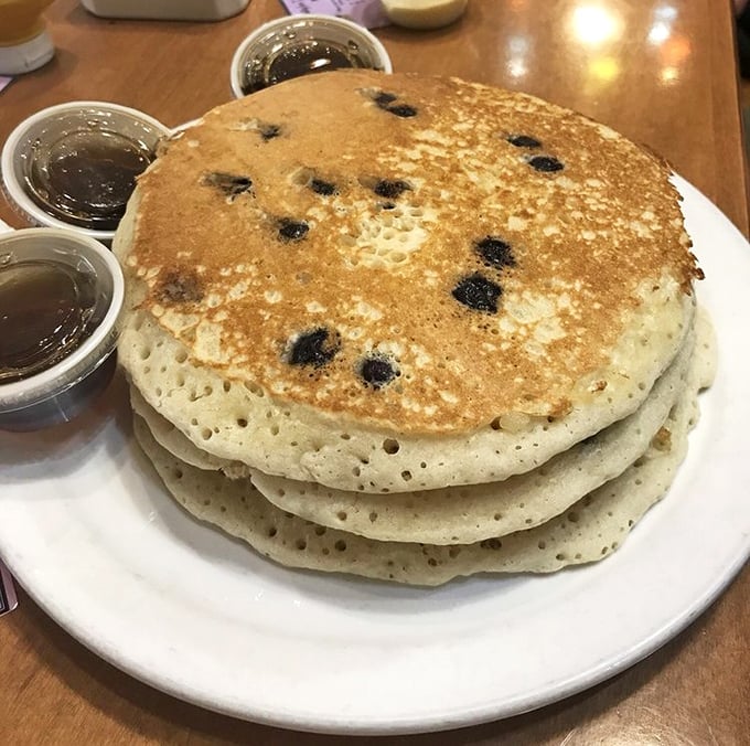 Those blueberry pancakes could make IHOP pack up and go home – seriously, look at them.