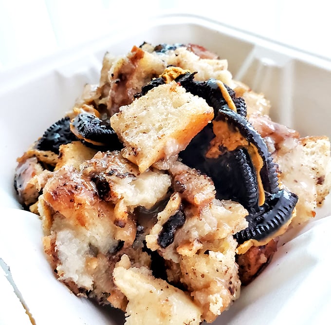 This dessert might not win beauty contests, but what it lacks in looks, it makes up for in soul-satisfying flavor. Comfort food at its finest.