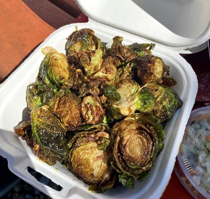 Brussels sprouts fried to caramelized perfection—the vegetable even confirmed Brussels sprouts haters secretly order when no one's looking.