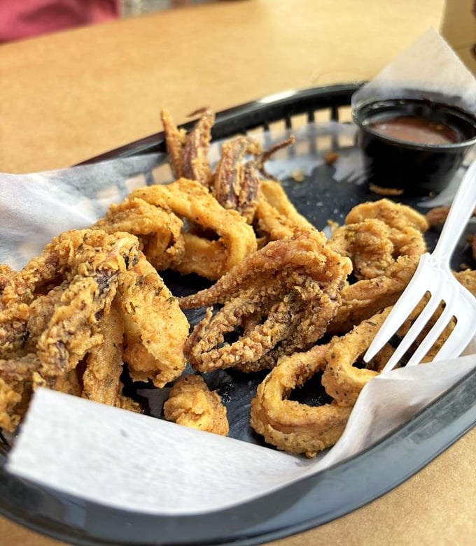 Crispy calamari that even squid-skeptics would dive into—tender inside, perfectly crunchy outside, and impossible to stop eating.