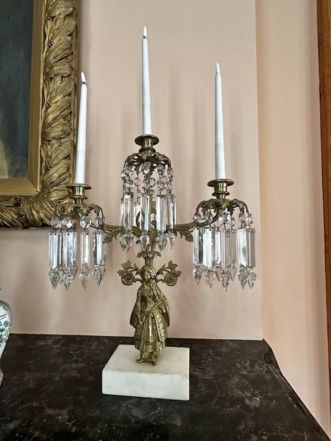 This ornate candelabra wasn't just for illumination—it was functional jewelry for the Victorian home, making electricity seem rather boring by comparison.
