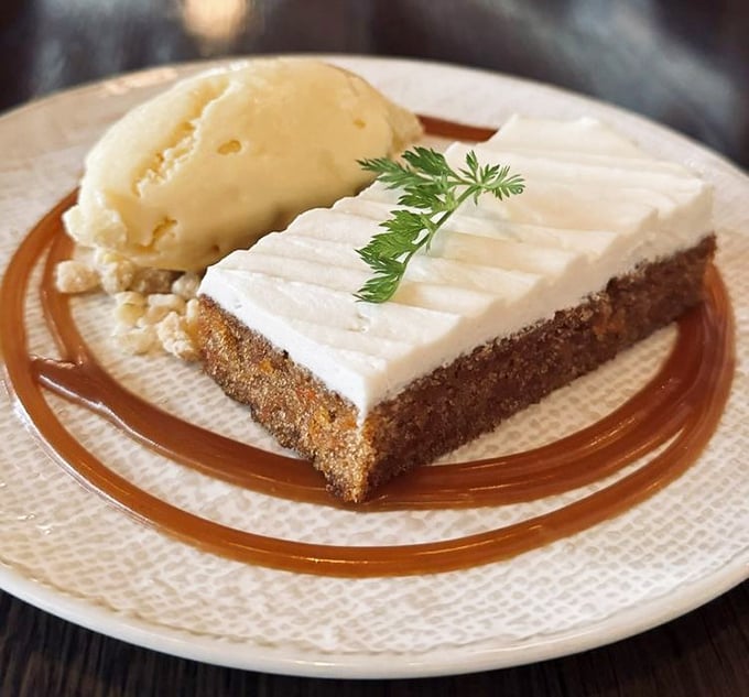 Their carrot cake redefines the genre – moist, perfectly spiced, with frosting that makes you wonder why you'd ever eat anything else.