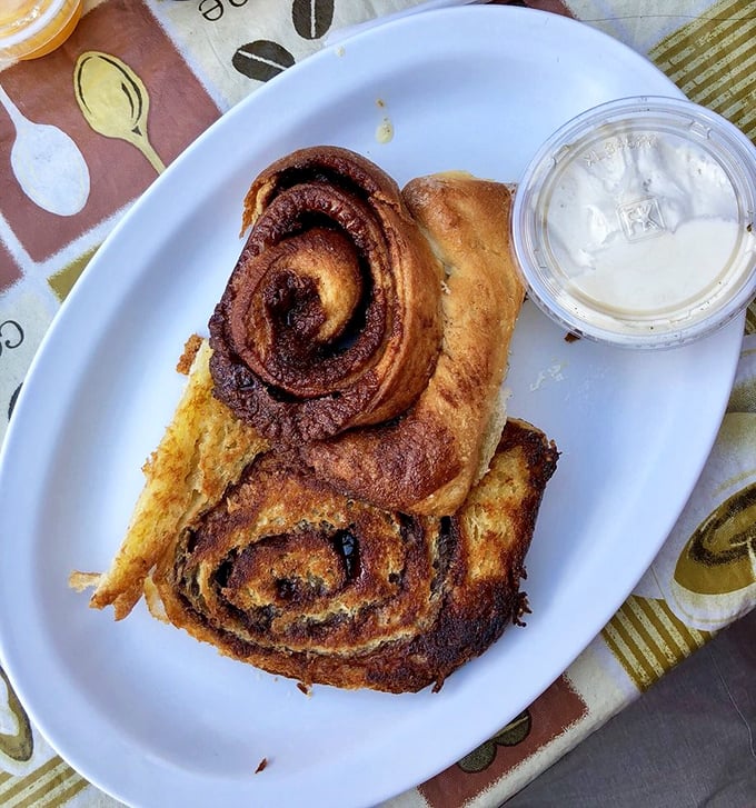 Cinnamon rolls with attitude—these aren't your mall food court lightweights, these are the heavyweight champions of breakfast pastries.