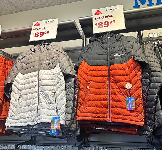 Columbia's puffer paradise at $89.99—because Delaware winters demand warmth that doesn't deflate your bank account.