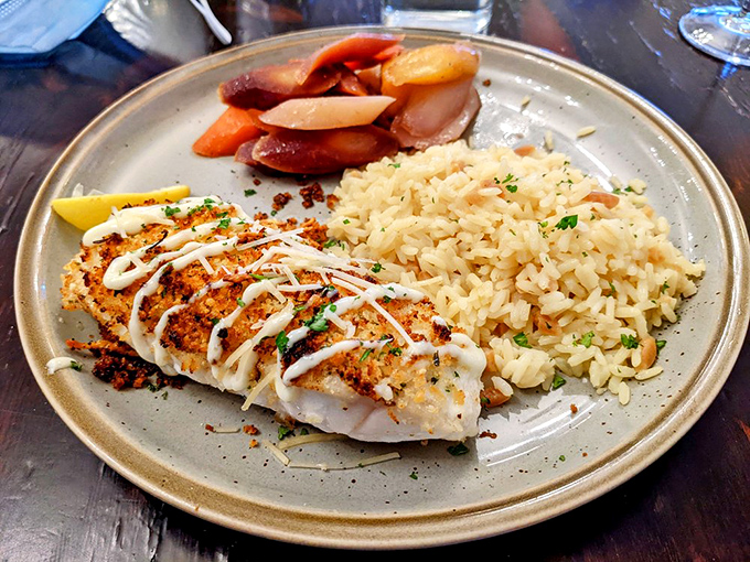 A plate that proves sometimes the simplest preparations create the most profound flavors – perfectly seasoned fish, thoughtful sides, and not a wasted centimeter.