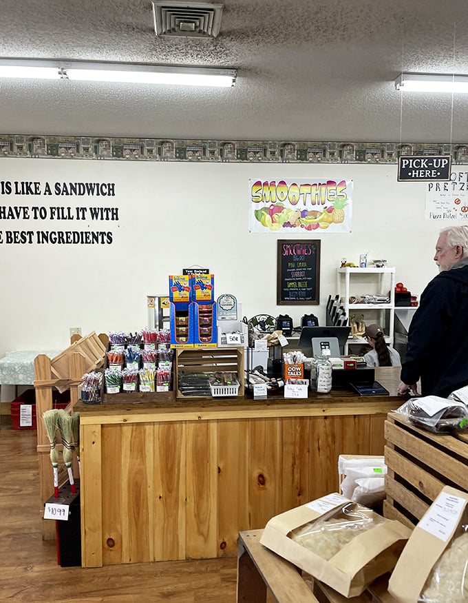The counter where magic happens. No fancy digital displays or buzzers—just real people making real food with the lost art of conversation included.