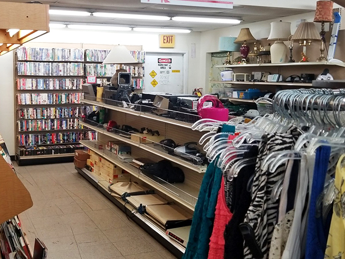 DVDs, electronics, and lamps galore – the tech graveyard where yesterday's gadgets await resurrection in homes where "vintage" is a compliment.