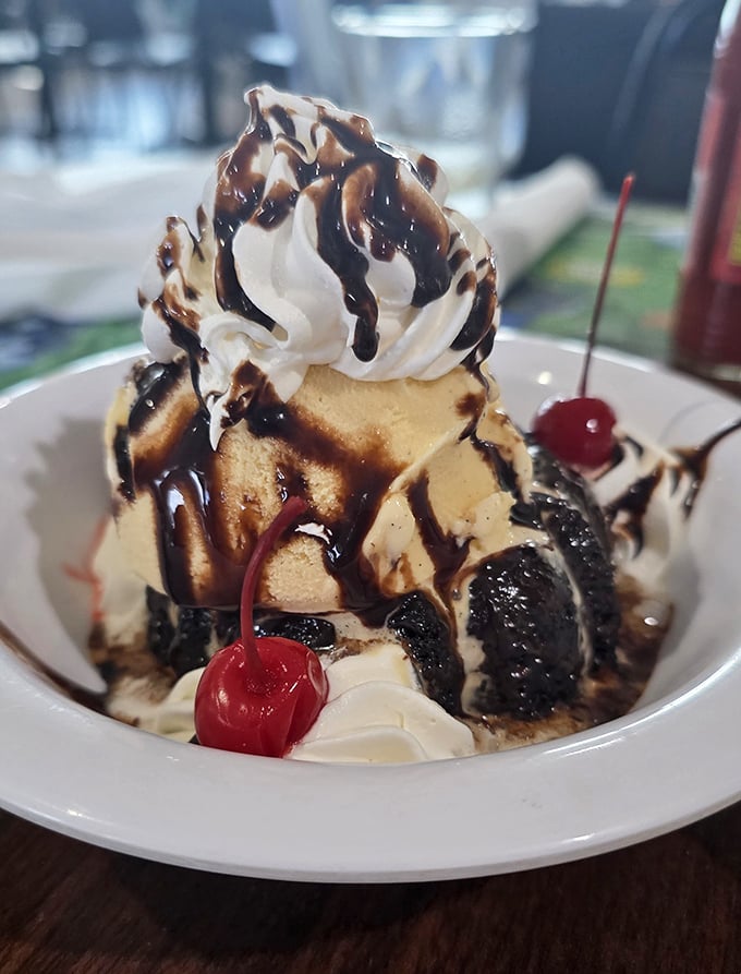 This ice cream sundae isn't just dessert—it's the grand finale to a seafood symphony that deserves a standing ovation.