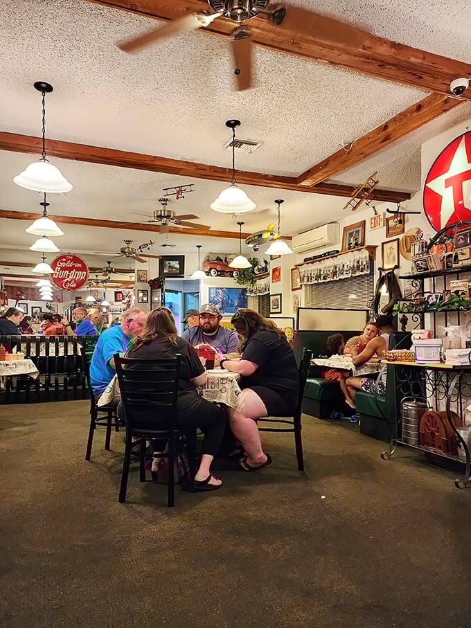 The dining room buzzes with the energy of people who know they've found something special—a slice of authentic Florida.