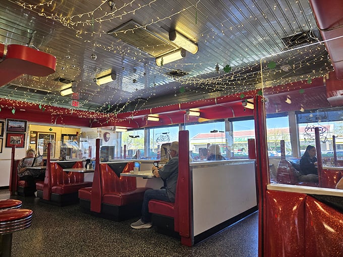 The twinkling ceiling lights create a year-round festive atmosphere, proving that good diners, like good friends, know how to make any day special.