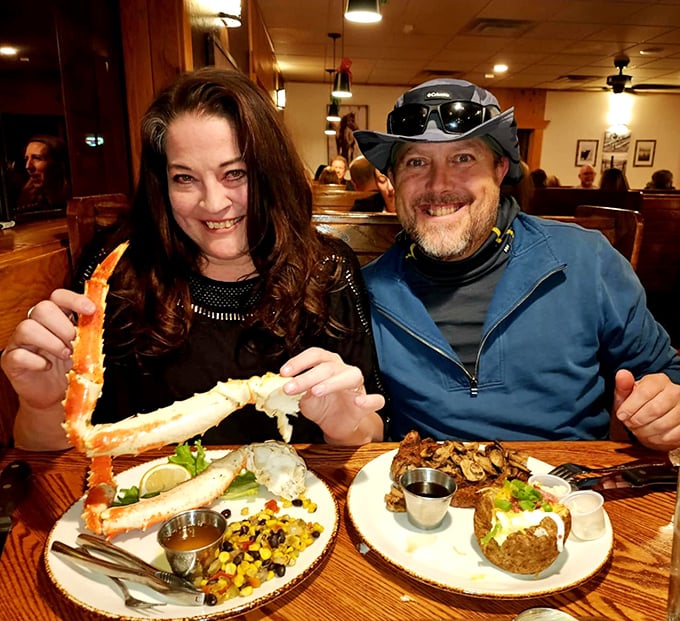 The universal language of seafood joy – when the crab legs are so good they demand to be photographed before they're devoured. Vacation on a plate.
