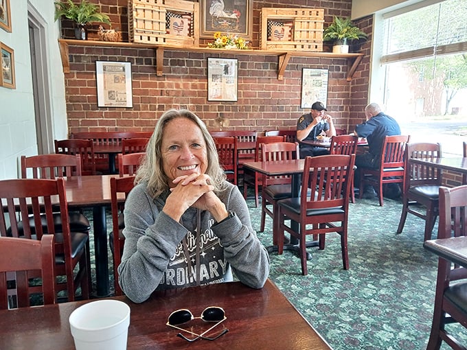 Happy diners know the secret—Miller's isn't just a meal, it's a memory in the making. That smile says everything words can't express.