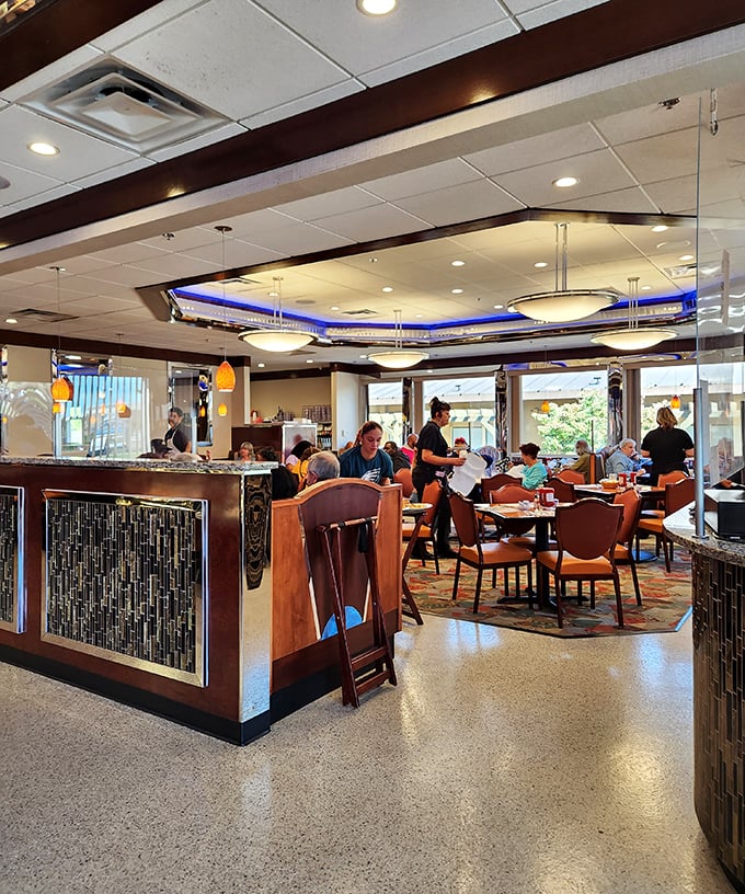 Where strangers become neighbors and servers remember your order before you sit down—the true magic of diner culture captured in one frame.