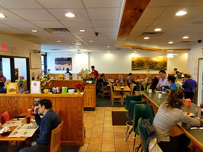 The dining room hums with that perfect breakfast energy—part caffeine buzz, part anticipation of hash browns, all community.