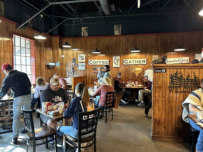 The weekend breakfast rush isn't just about eating—it's a community gathering where strangers become neighbors over plates of Texas-sized portions.