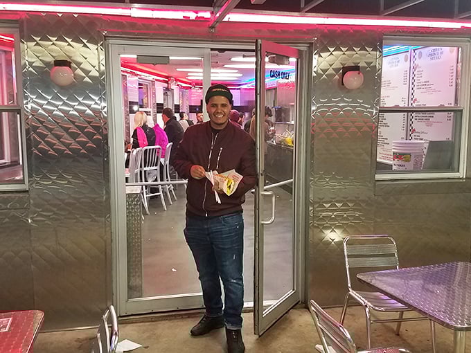 Happy customers exit with that unmistakable look of satisfaction—the universal expression of "I just had something really good."
