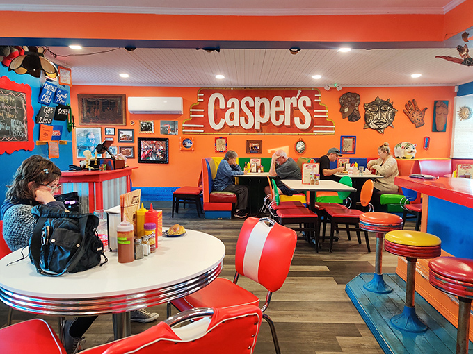 The dining room buzzes with conversation as colorful as the decor—proof that good food brings together people from all walks of Springfield life.