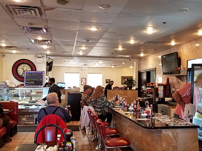The counter seats – where solo diners become temporary members of the Moonlight family.