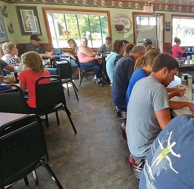 Where strangers become neighbors and neighbors become family—the dining room buzzes with the soundtrack of Wisconsin life.