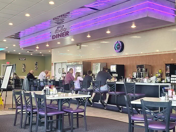The counter seating—where diner magic happens and solo diners can enjoy the choreographed breakfast ballet performed by veteran short-order cooks.