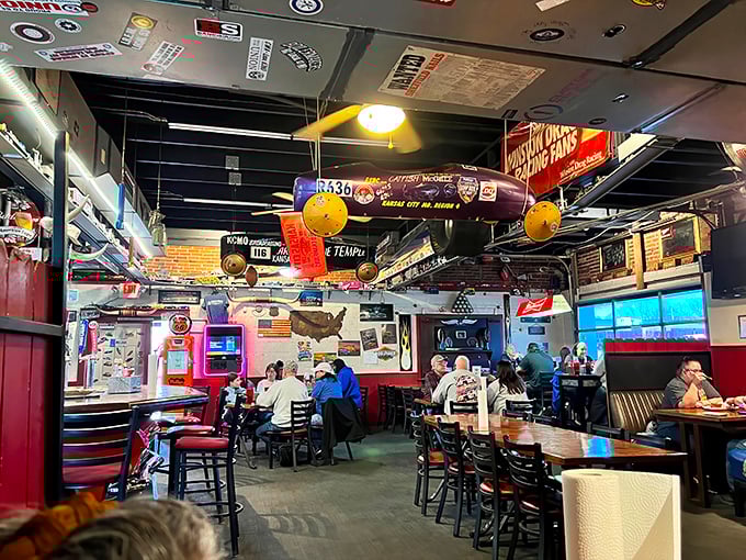 Locals know where the good stuff is. When a place is packed with diners beneath vintage signs and blimps, you've found the real deal.