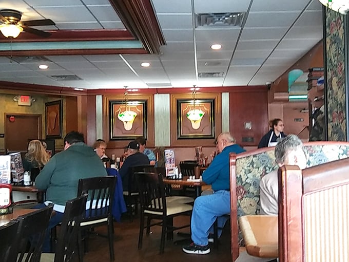 Where strangers become regulars and regulars become family—the dining room hums with the comfortable energy of a community gathering place.