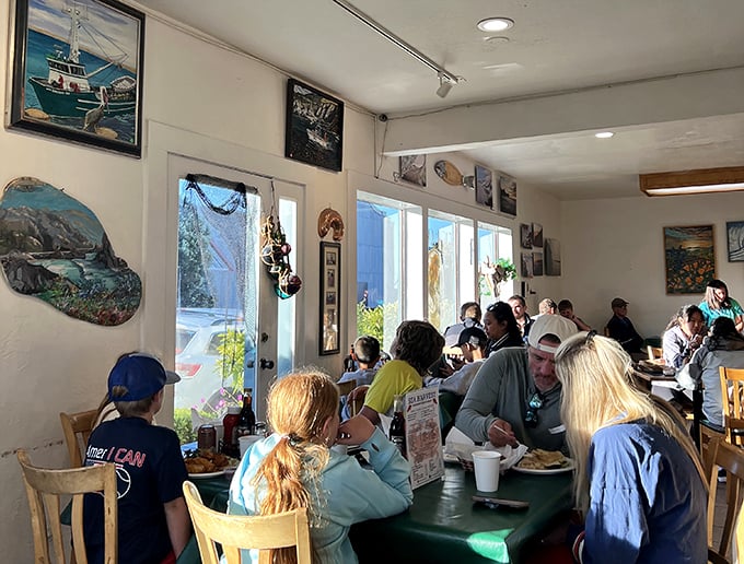 Happy diners proving that good food is the universal language—no translation needed, just appetite.