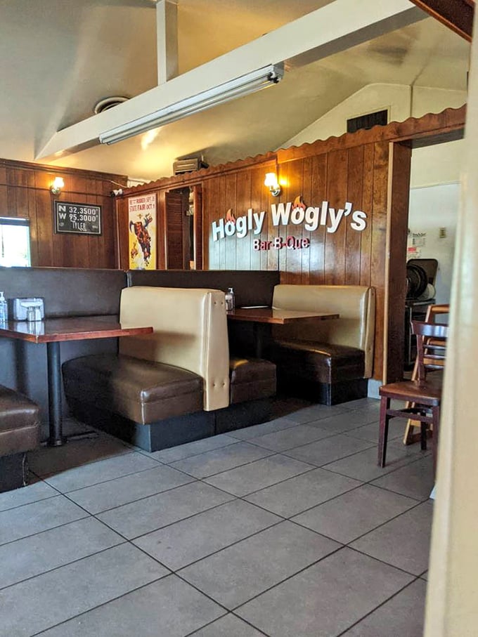 Another angle of barbecue paradise where every seat offers front-row access to smoky satisfaction.