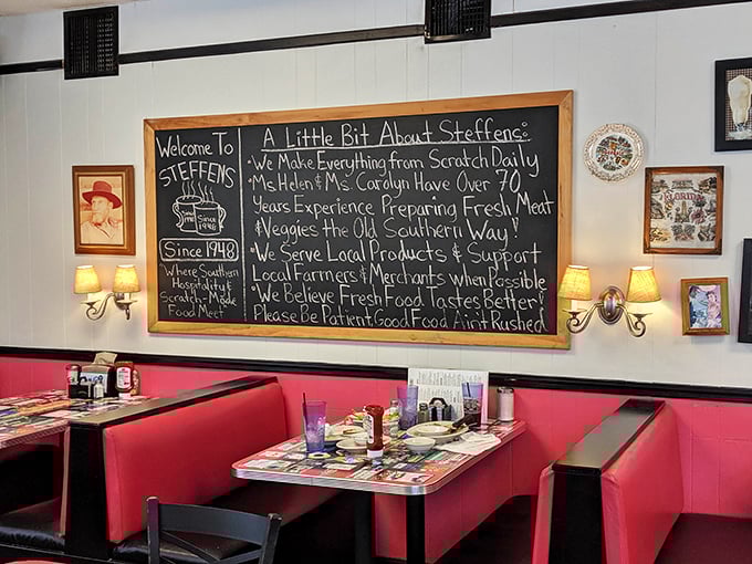 A chalkboard proudly announces "We Make Everything From Scratch Daily" – words that have become increasingly rare in our convenience-obsessed world.