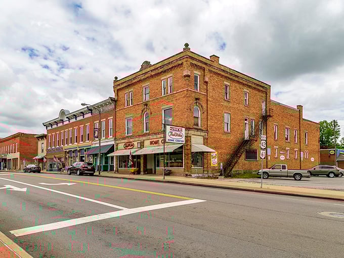 Sturdy brick buildings line Mount Gilead's streets, housing family businesses where transactions still sometimes end with "just pay me next time you're in."