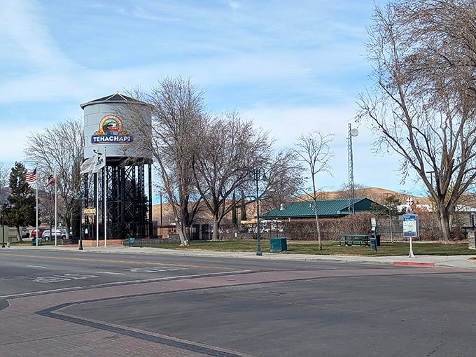 Another view of the iconic water tower, Tehachapi's unofficial mascot that's photographed more often than most celebrities visiting Bakersfield.