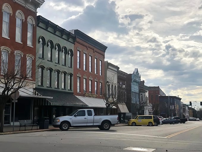 Downtown Greensburg's colorful facades create a streetscape that's both historically significant and Instagram-worthy—the architectural equivalent of aging gracefully.
