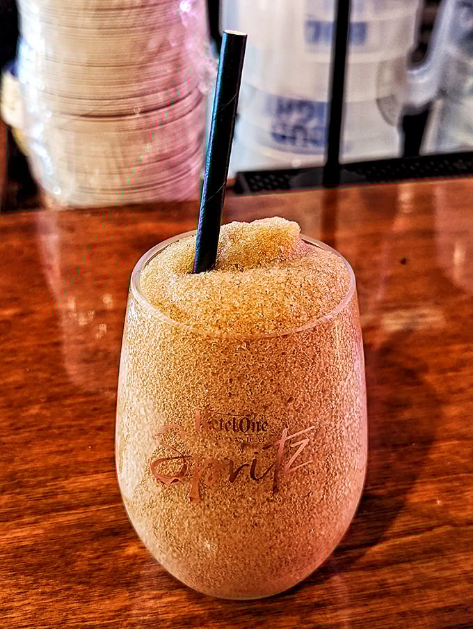This frozen concoction isn't just a drink, it's dessert with benefits—creamy, boozy, and exactly what you want after a slice or two.