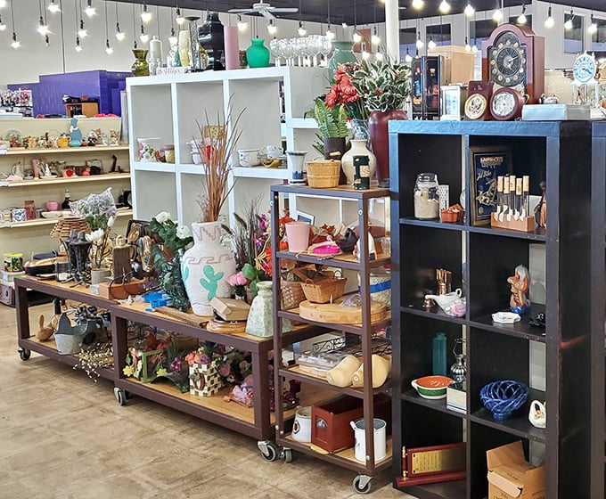 Home décor that spans every design trend of the last five decades. That turquoise vase? It's either vintage chic or just waiting for its comeback.