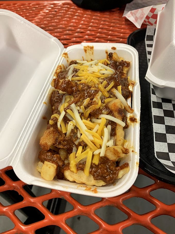 Chili cheese fries that don't apologize for being exactly what they are—a glorious, messy indulgence worth every napkin you'll need.
